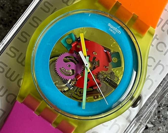 Vintage Lacquer Swatch Watch Never Worn NIB With Battery Called Color ...