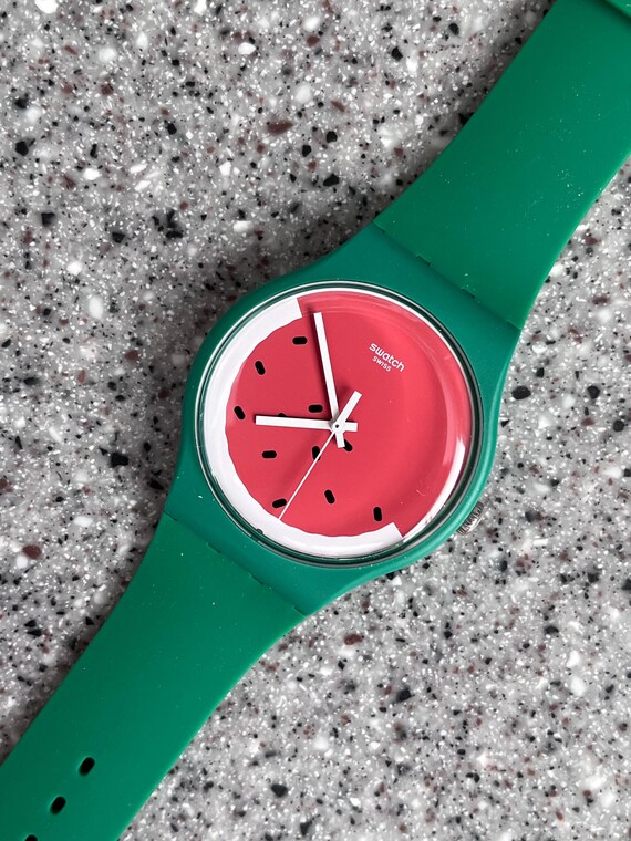Swatch Watch Watermelon Fruit larger 41mm newer worki… - Gem