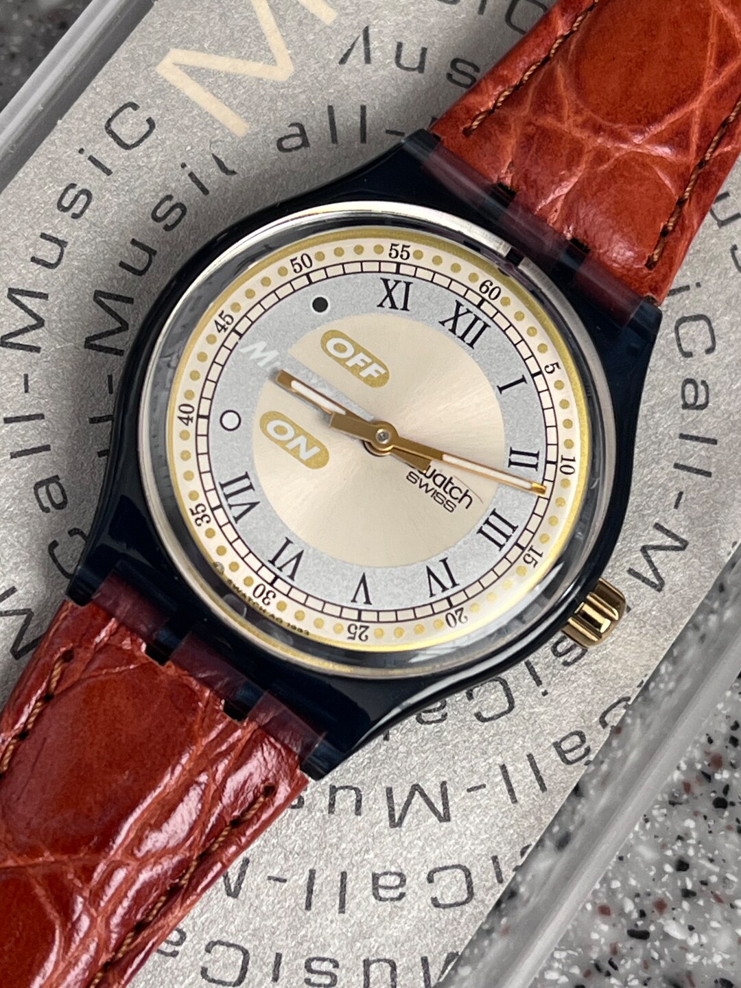 Swatch Watch Musical Vintage Swiss Made Swatch 34mm Musicall SLM102 ...