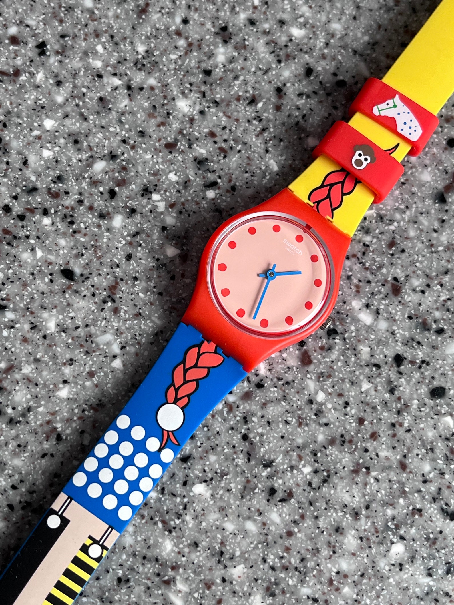 Swatch Watch 25mm NEW Never Worn in Box With Battery Double Band Jolies ...