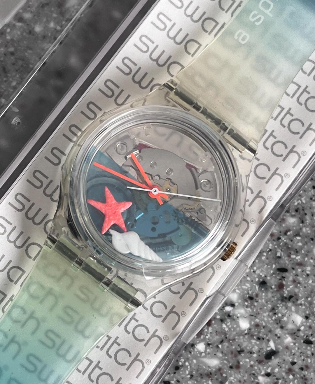 Unworn Vintage Swatch Watch Beach Water Shell Theme 34mm Watergoods ...