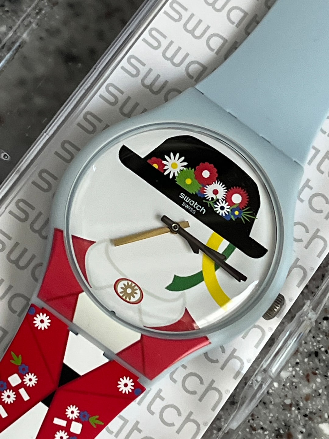 New Swatch 'yodle' SUOL103 Watch, LARGE 41mm Case Diameter, Traditional ...