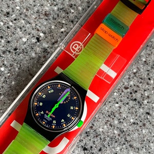 Swatch Stop Watch Vintage SSB100 RARE Jess Rush Original in Box With ...