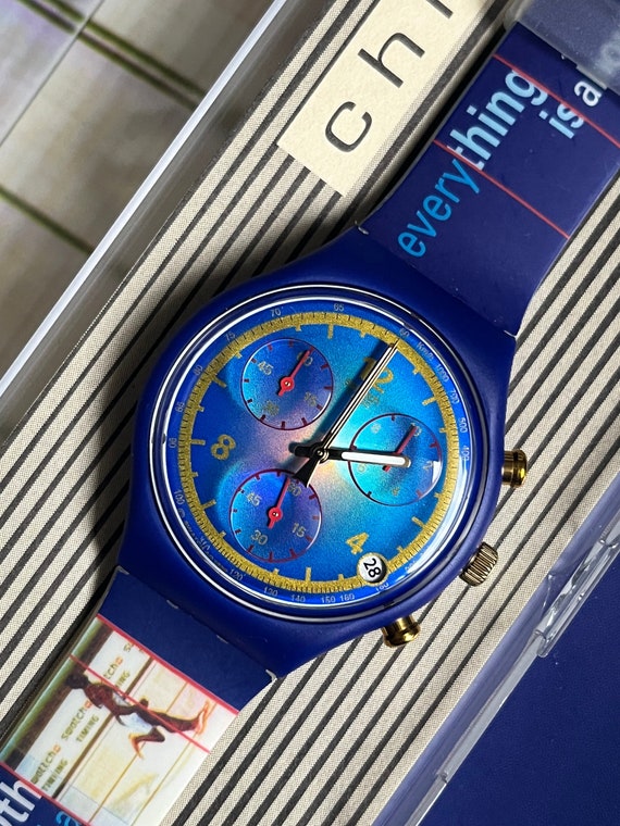 1996 Vintage Swatch Chrono "DALEY THOMSON", SCZ105, n… - Gem