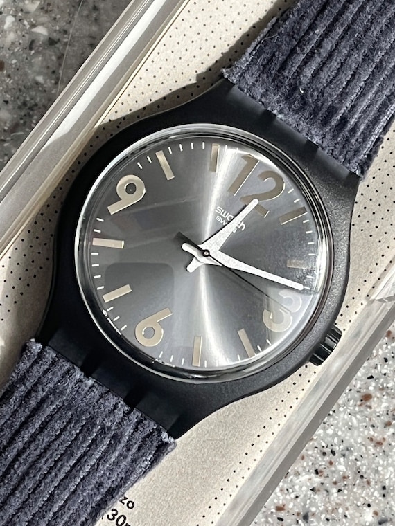 RARE X-tra large Vintage Swatch watch with textile an… - Gem