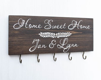 Personalized Key Ring Holder, Family Key Holder, Home Key Rack, Home ...