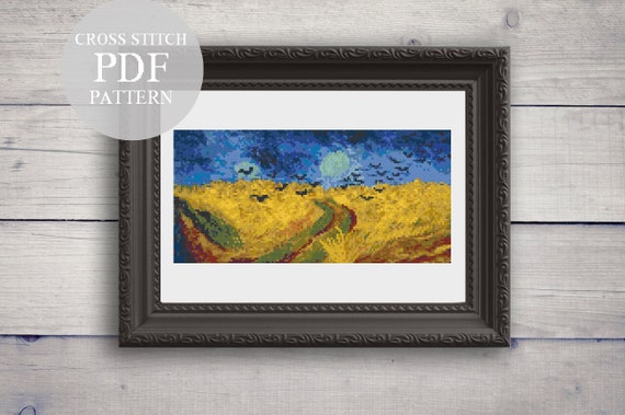 Wheatfield With Crows Van Gogh Cross Stitch Pattern. Van Gogh - Etsy