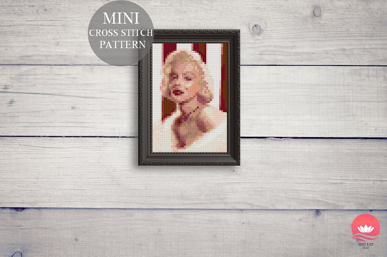 MINI Marilyn Monroe Cross Stitch PDF Pattern. Famous Artist - Etsy