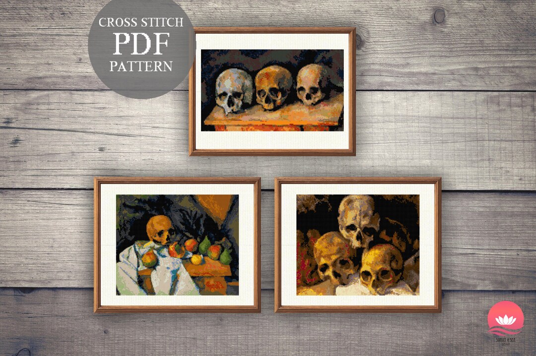3 Pyramid of Skulls Still Life With Skull Three Skull Paul - Etsy