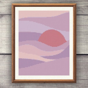 2 Sunrise Sunset Cross Stitch Patterns Set. Cross Stitch Pdf. Mid ...
