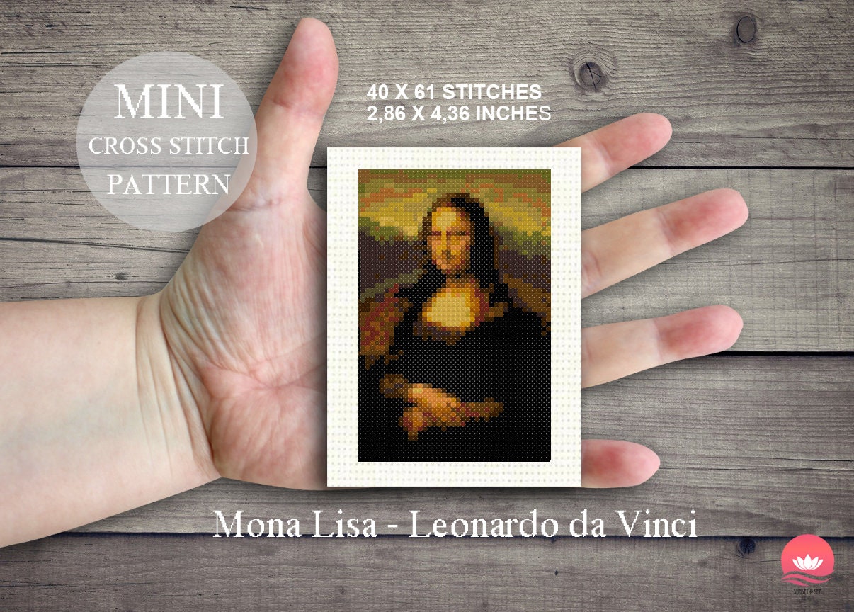 MINI Mona Lisa Gioconda Leonardo Da Vinci Cross Stitch PDF Pattern ...