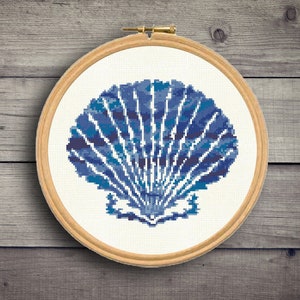 3 Seashell Cross Stitch Pattern. Coral Sea Cross Stitch Pdf. Modern ...