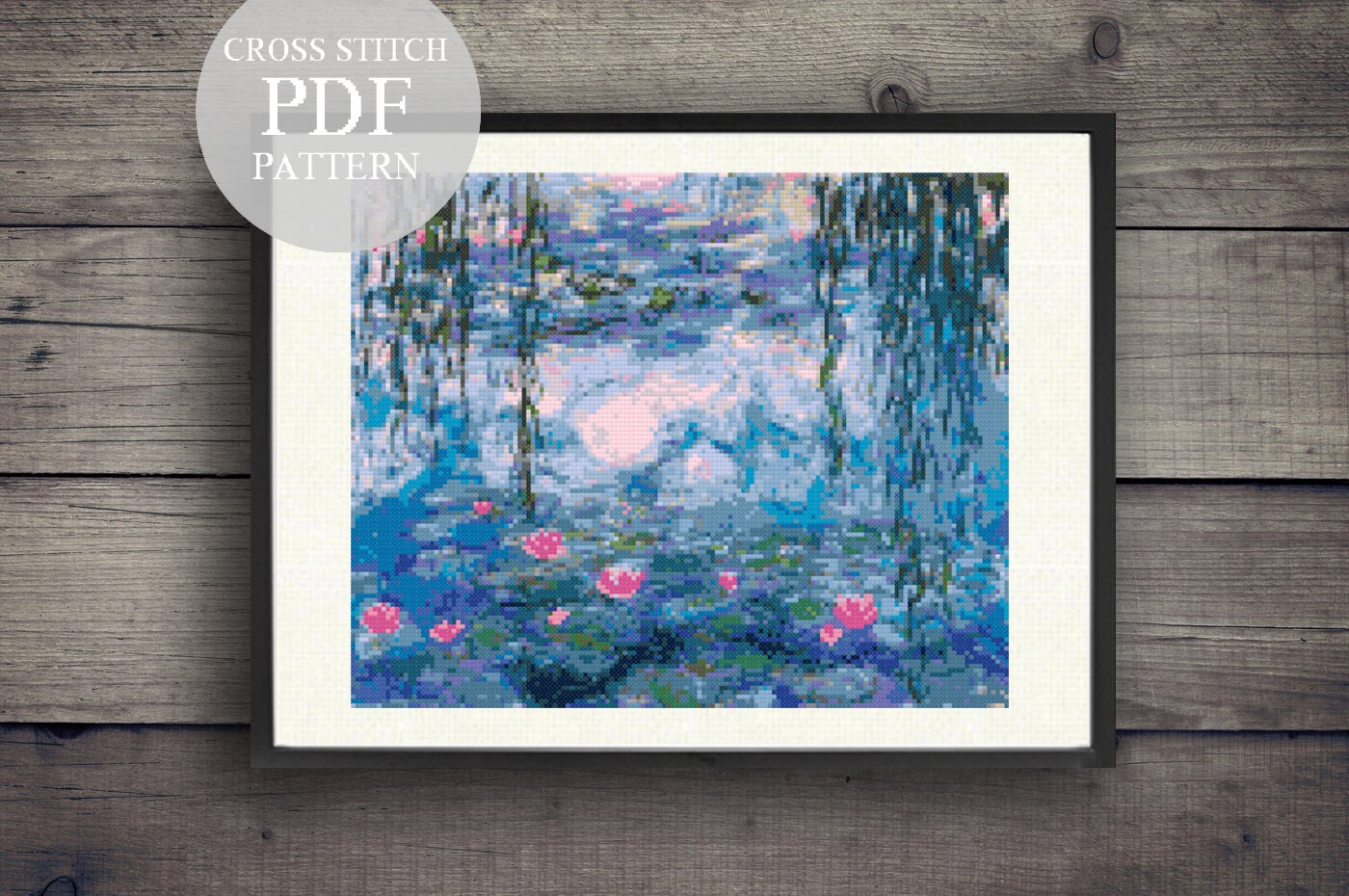 Water Lilies Claude Monet Cross Stitch Pattern. Waterlily - Etsy