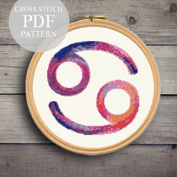 Zodiac Cancer Cross Stitch - Etsy
