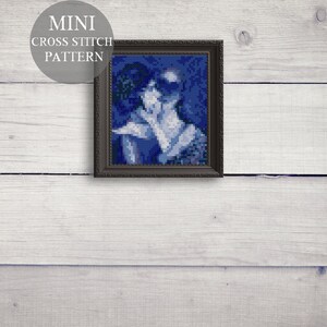 MINI Blue Lovers Marc Chagall Cross Stitch PDF Pattern. Famous Painting ...