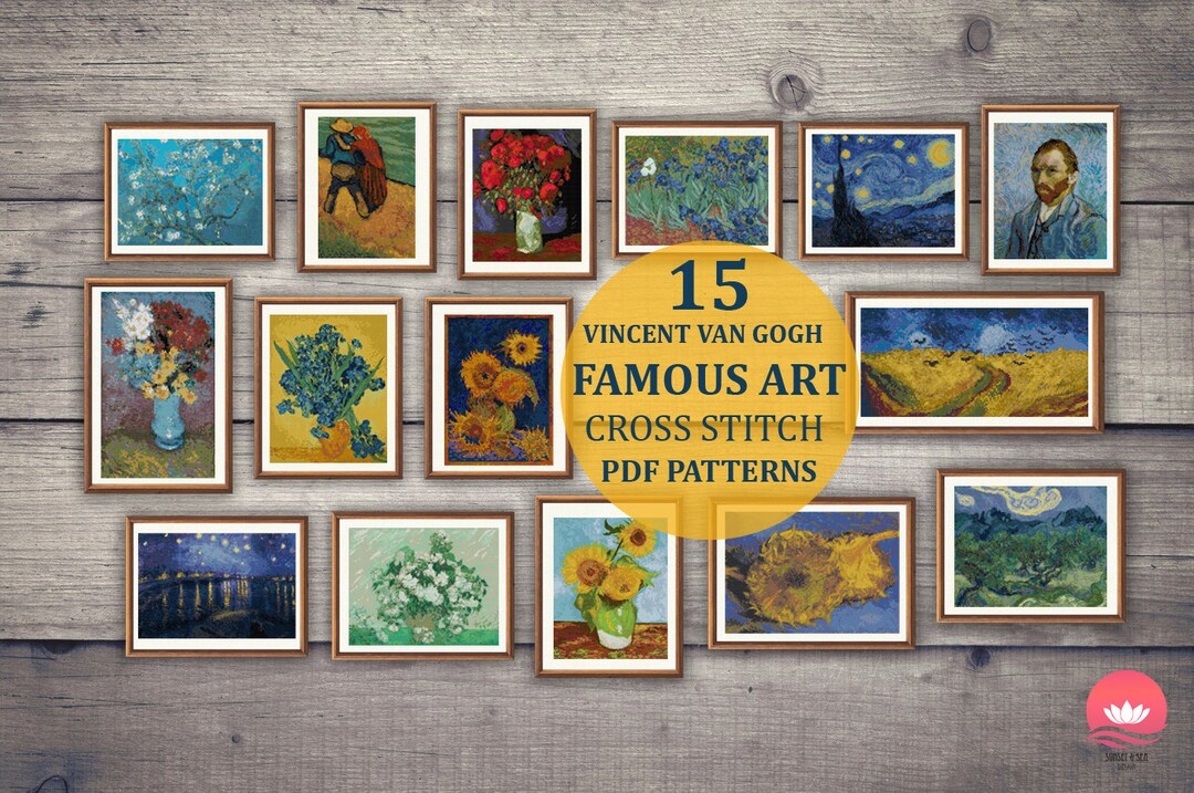 15 Famous Art Van Gogh Cross Stitch PDF Patterns Set - Etsy
