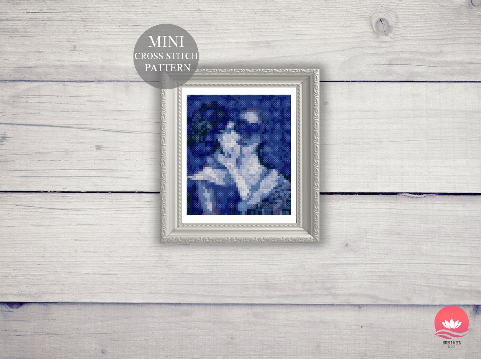 MINI Blue Lovers Marc Chagall Cross Stitch PDF Pattern. Famous - Etsy
