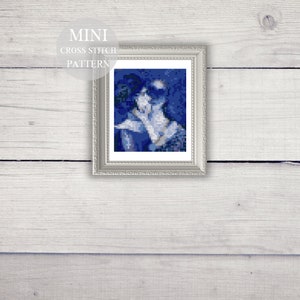 MINI Blue Lovers Marc Chagall Cross Stitch PDF Pattern. Famous - Etsy