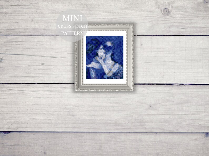 MINI Blue Lovers Marc Chagall Cross Stitch PDF Pattern. Famous - Etsy