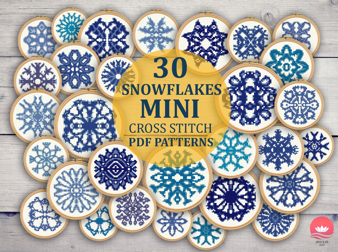 30 MINI Snowflakes Cross Stitch Pdf Patterns Set. Snowflake Cross ...