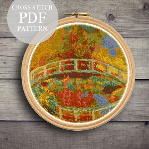 6 Claude Monet Cross Stitch Patterns Set. Impression Sunrise Cross ...