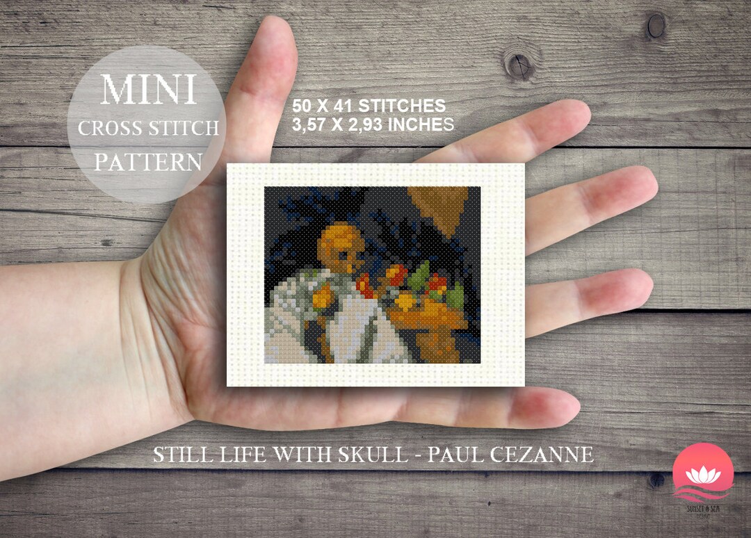 MINI Still Life With Skull Paul Cezanne Cross Stitch PDF Pattern ...