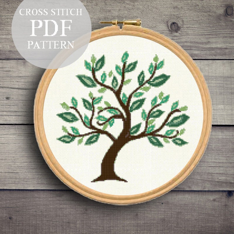 Tree Cross Stitch - Etsy