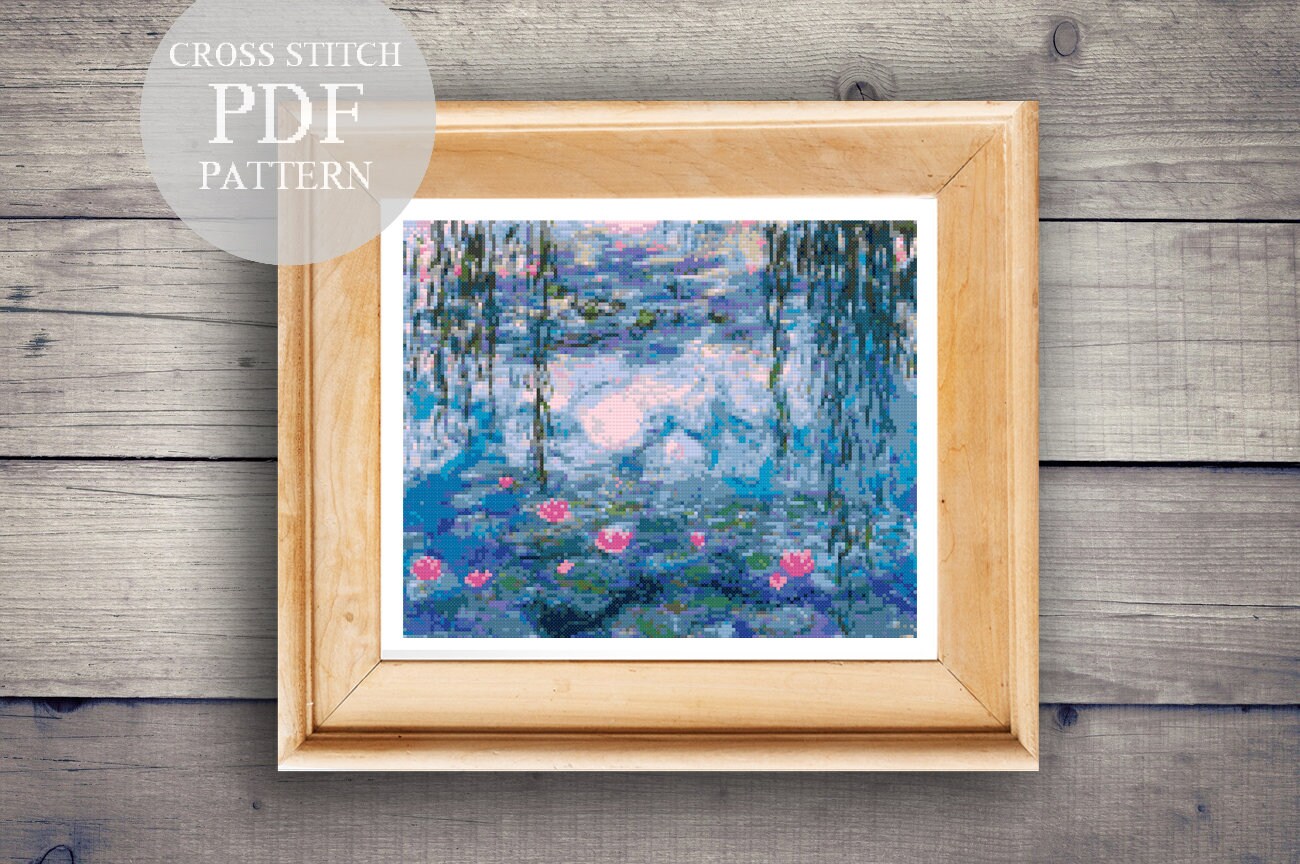 Water Lilies Claude Monet Cross Stitch Pattern. Waterlily - Etsy