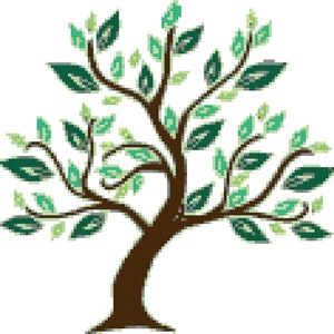 Elegant Green Tree Cross Stitch Pattern. Tree Cross Stitch - Etsy
