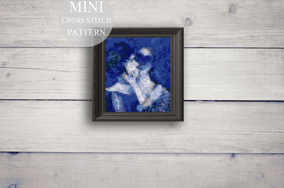 MINI Blue Lovers Marc Chagall Cross Stitch PDF Pattern. Famous - Etsy