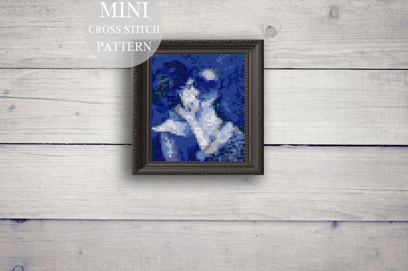 MINI Blue Lovers Marc Chagall Cross Stitch PDF Pattern. Famous - Etsy