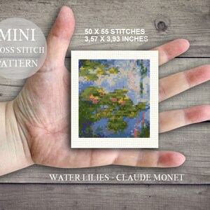MINI Water Lilies Claude Monet Cross Stitch PDF Pattern. Famous ...