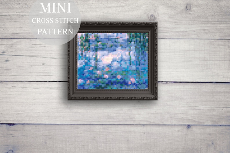 MINI Water Lilies Claude Monet Cross Stitch PDF Pattern. - Etsy