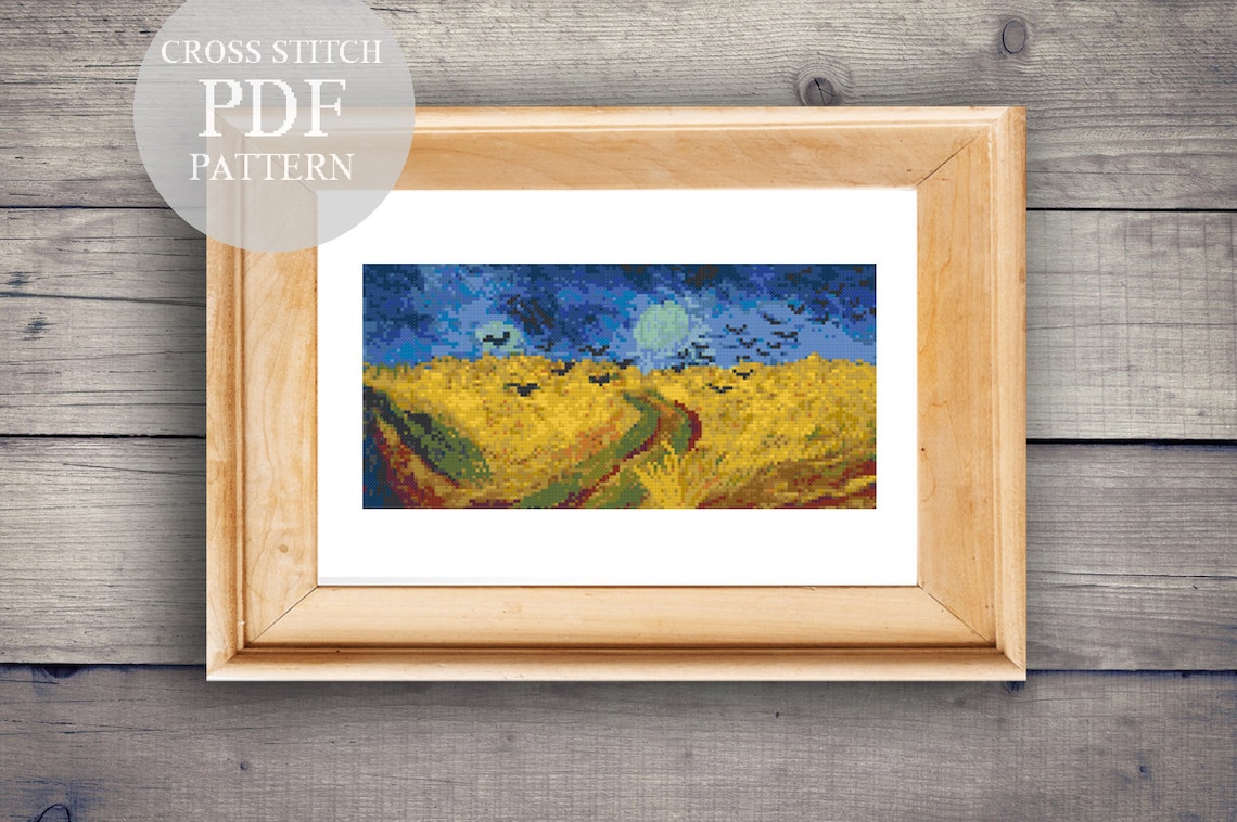 Wheatfield With Crows Van Gogh Cross Stitch Pattern. Van Gogh - Etsy