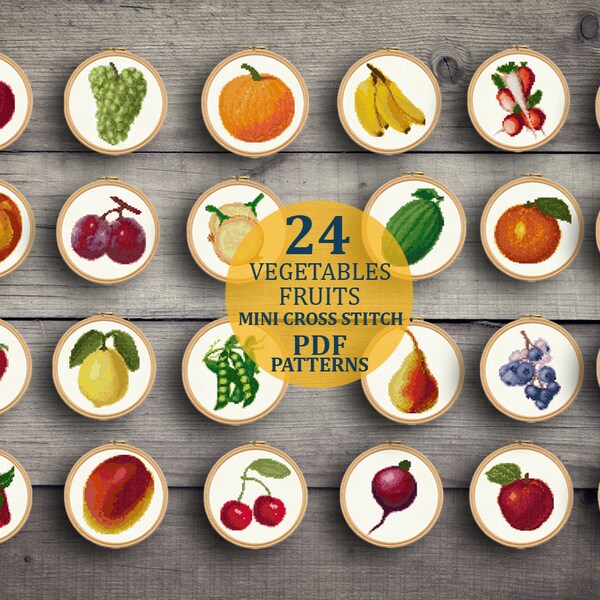 Vegetable Cross Stitch Pattern - Etsy