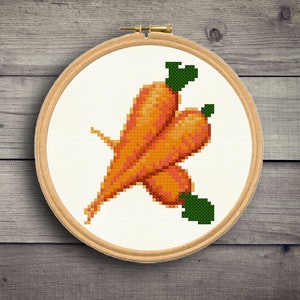 12 Mini Vegetables Cross Stitch Patterns Set. Cabbage Carrot Pumpkin ...