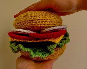 Hamburger Crochet Pattern, Burger Crochet Pattern, Hamburger Amigurumi ...