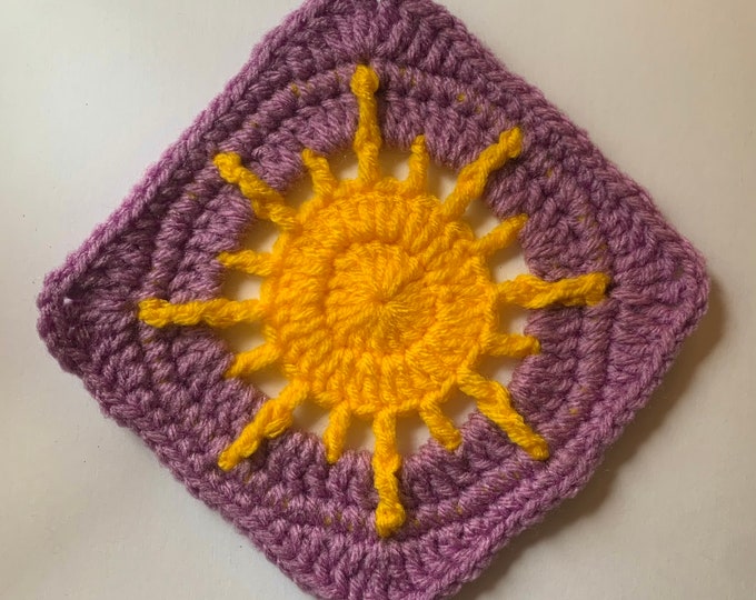 Tangled Inspired Sun Granny Square Pattern | Sun Granny Square Crochet ...