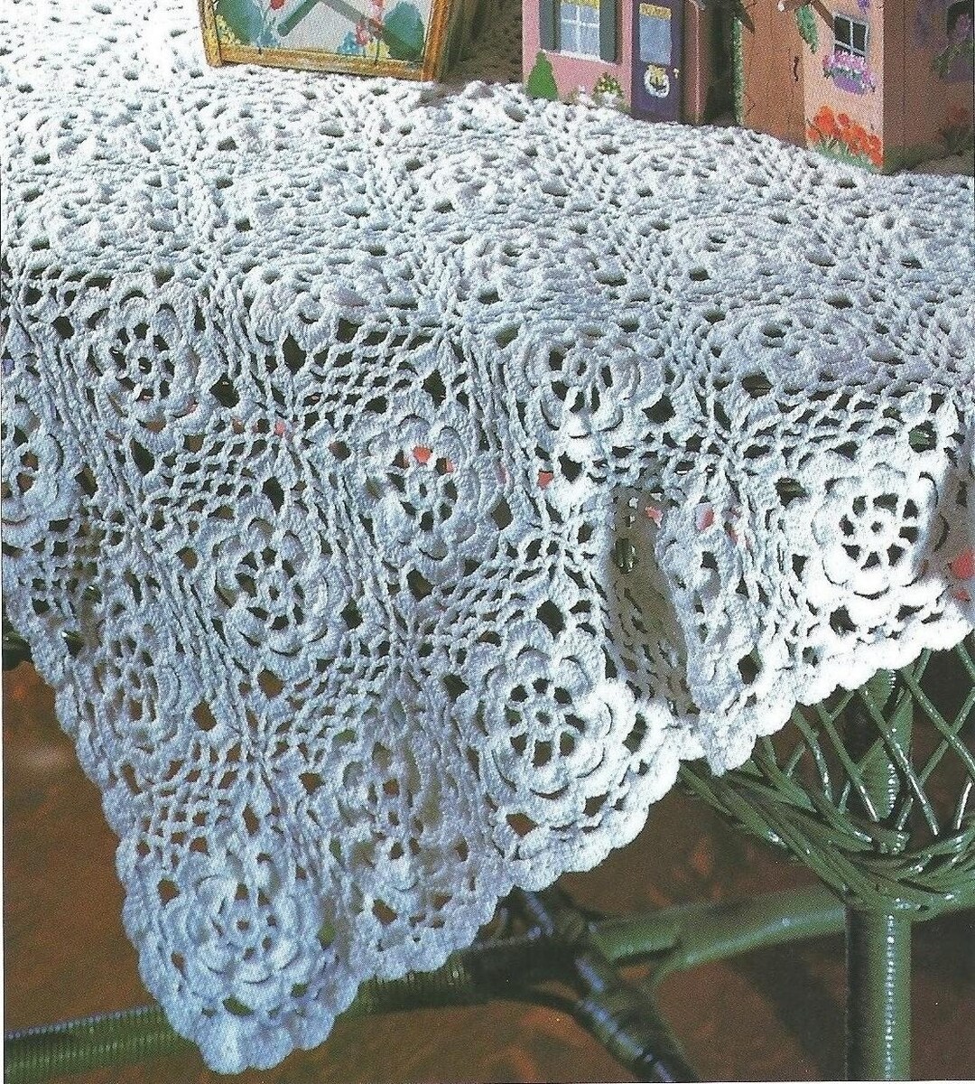 VINTAGE Crochet Edelweiss Lace Afghan Pattern, Crochet Edelweiss Floral ...