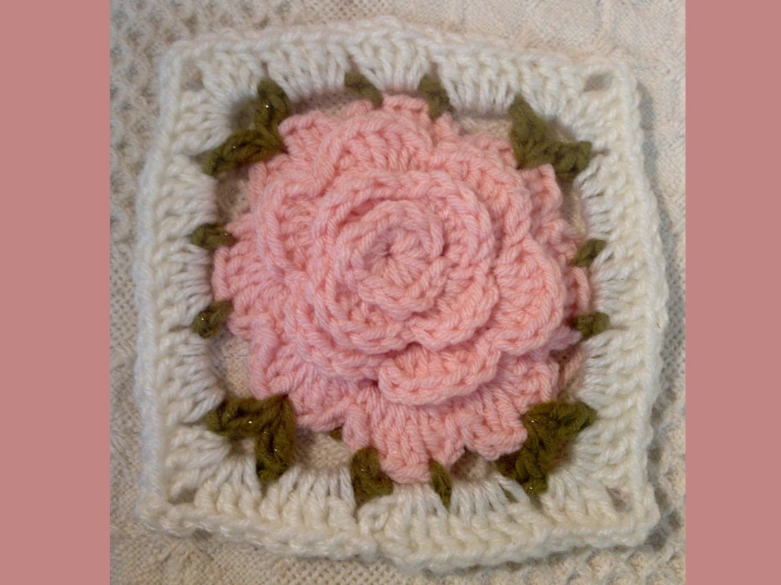 Granny Square Pattern Rose Granny Square Spring Granny - Etsy