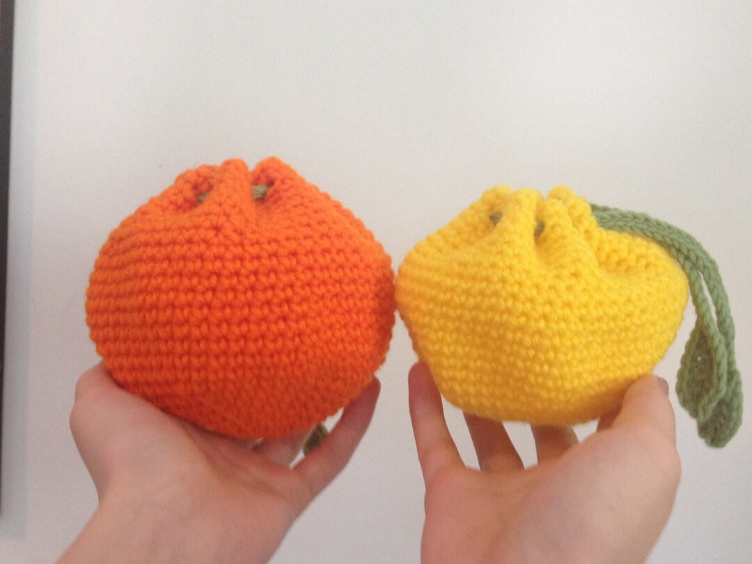 Crochet Fruit Bag/pouch, Crochet Citrus Bag, Mini Fruit Pouch, Handmade ...