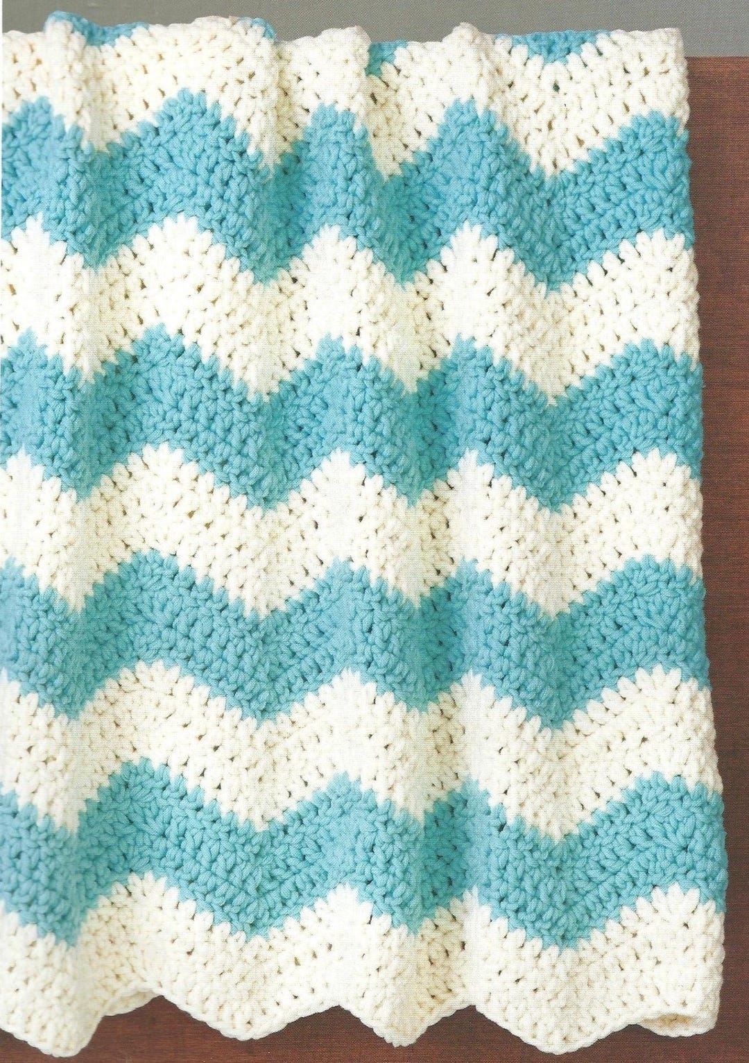 Vintage Crochet Easy 2-color Baby Afghan Blanket Pattern, Crochet Easy ...