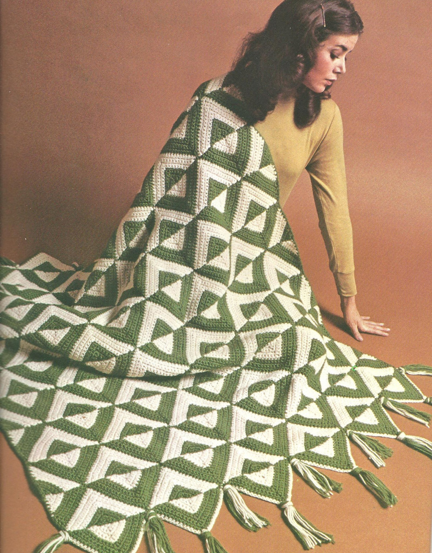 VINTAGE Geometric Afghan Pattern, Crochet Blanket Pattern, PDF Crochet ...