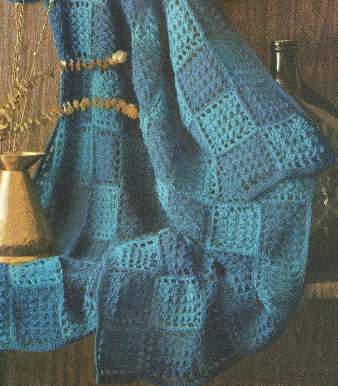 Vintage Crochet Easy Two Tone Block Afghan Pattern, Crochet Easy Granny ...
