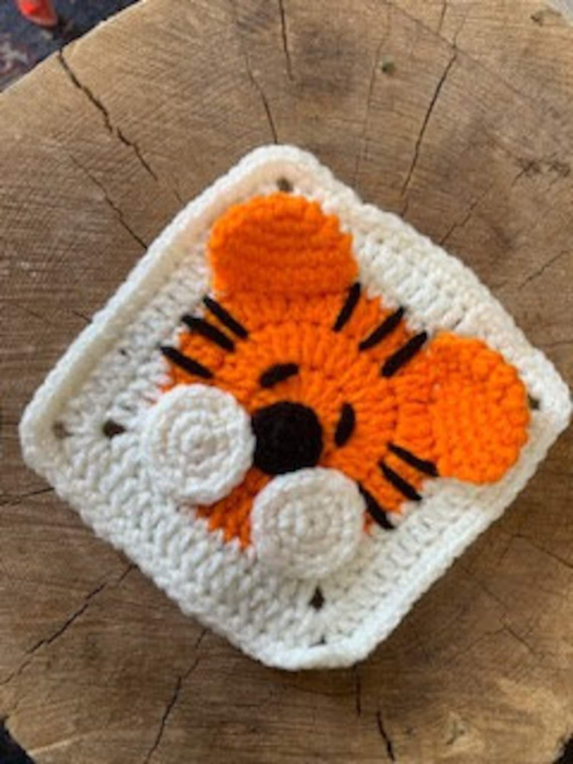 Granny Square Pattern-tiger Granny Square-crochet Tiger Afghan Pattern ...
