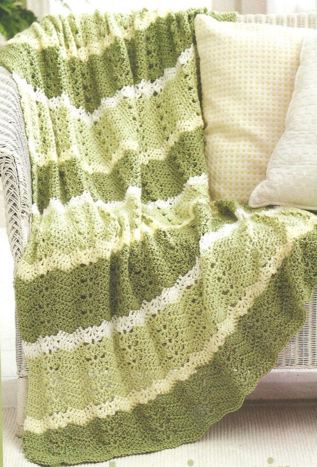 Spring Lacy Ripple Afghan Pattern, Crochet Ripple Blanket, Crochet ...
