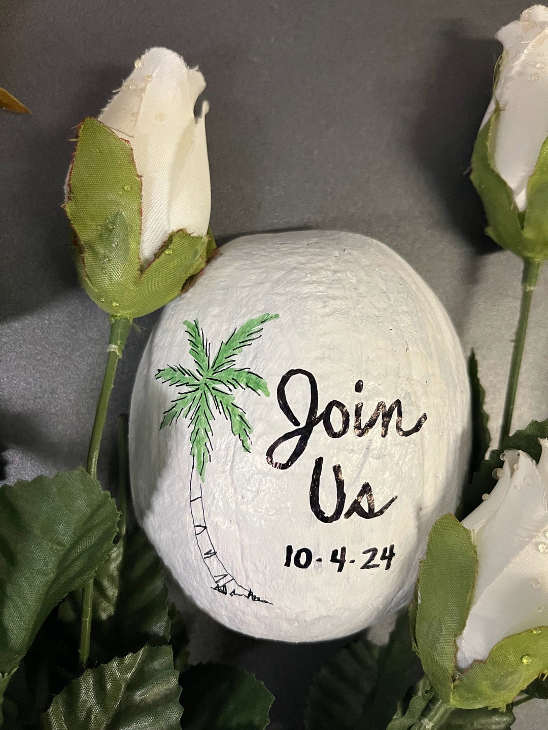 Custom Painted Coconuts. Made in the USA for Announcements, Invitations ...