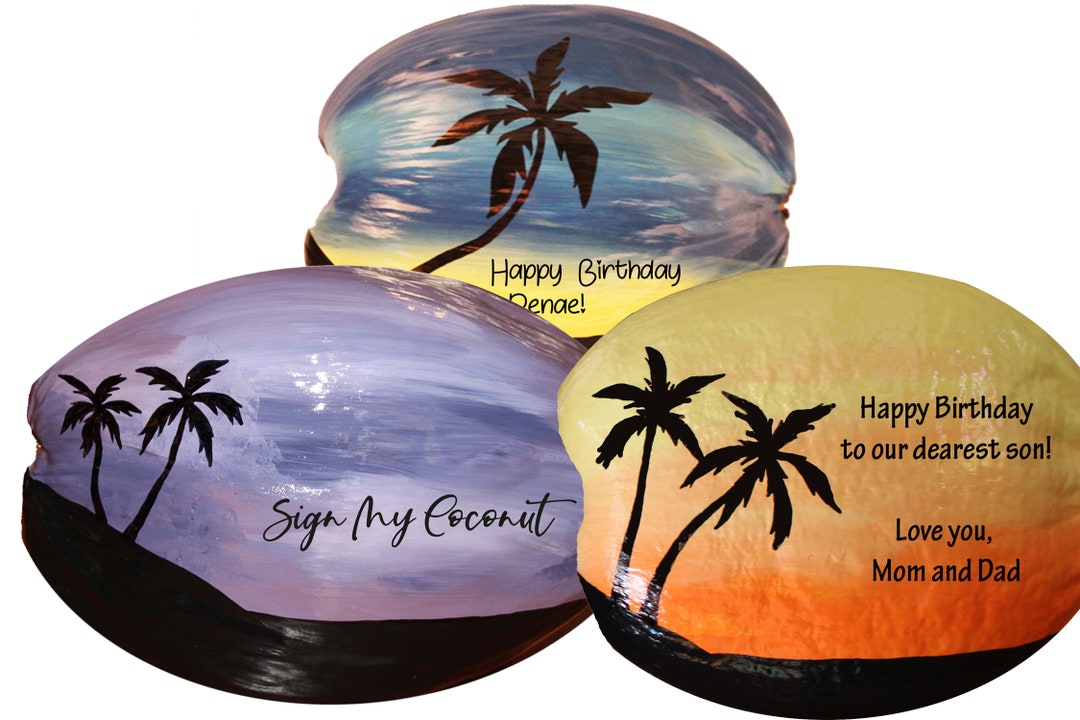 Custom Painted Recycled Coconut Ready to Personalize. Custom Designs ...