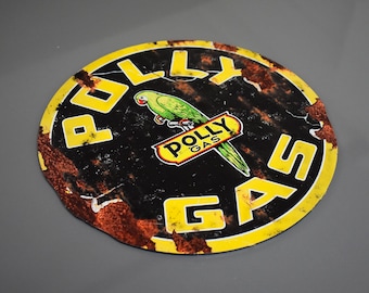 Vintage Style Steel Polly Gas Parrot Sign 21 X 31 - Etsy
