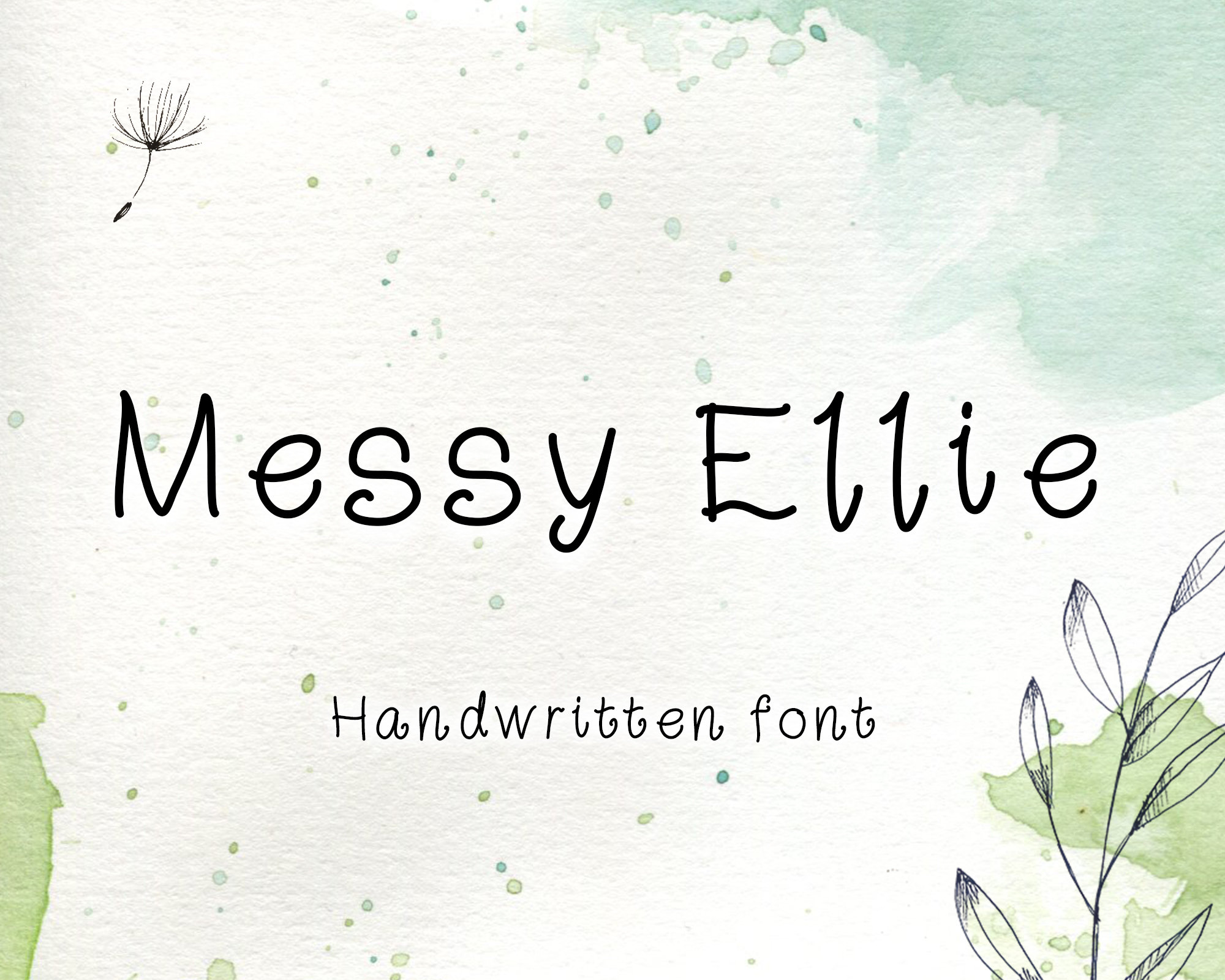 Handwritten Font, Messy Ellie Children's Font, Instant Download ...